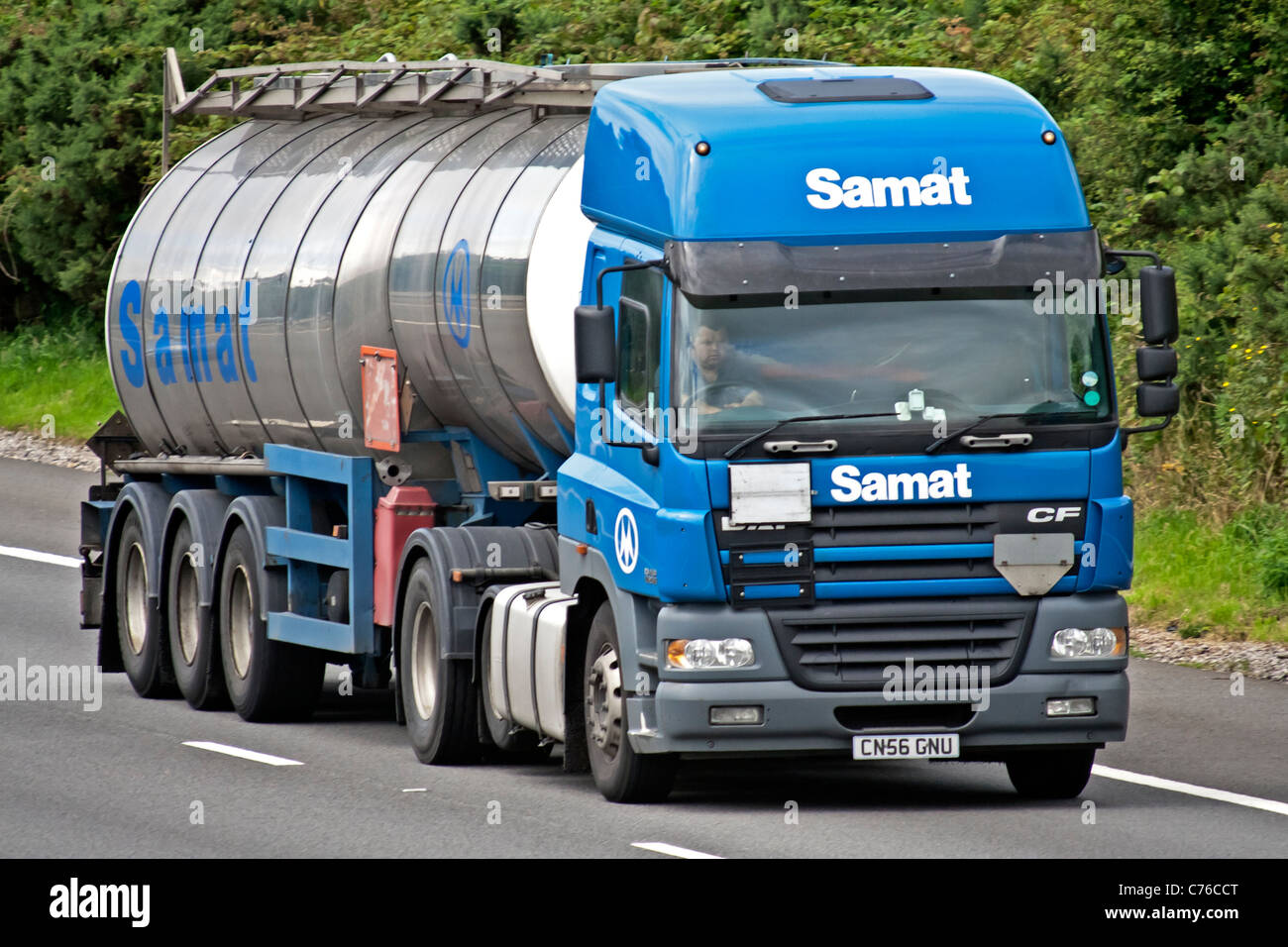 Tanker lorry or truck on road or motorway Stock Photo - Alamy