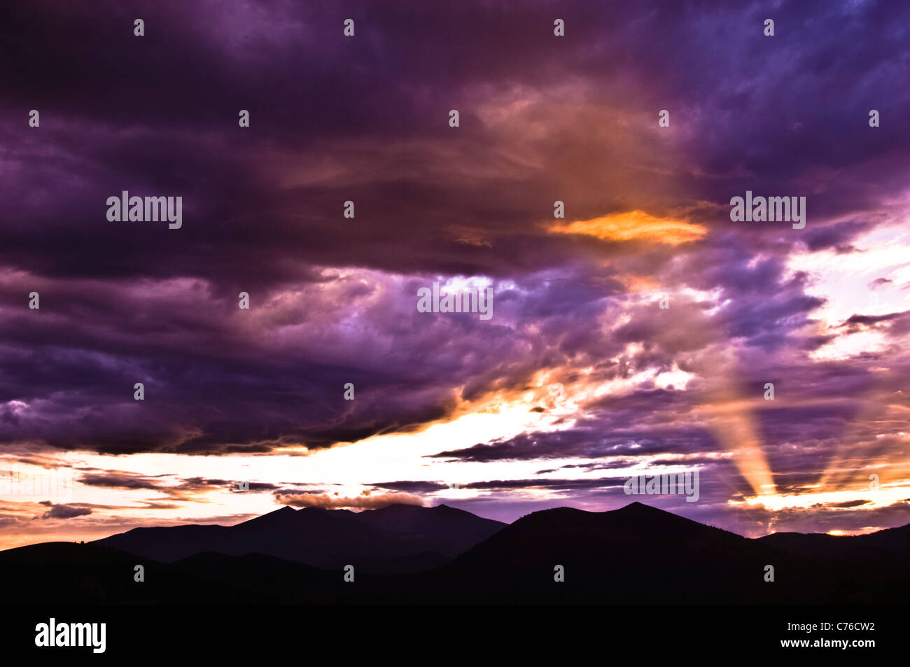 Sunset Crater Volcanic National Monument. Sunset with God Rays. Kachina ...