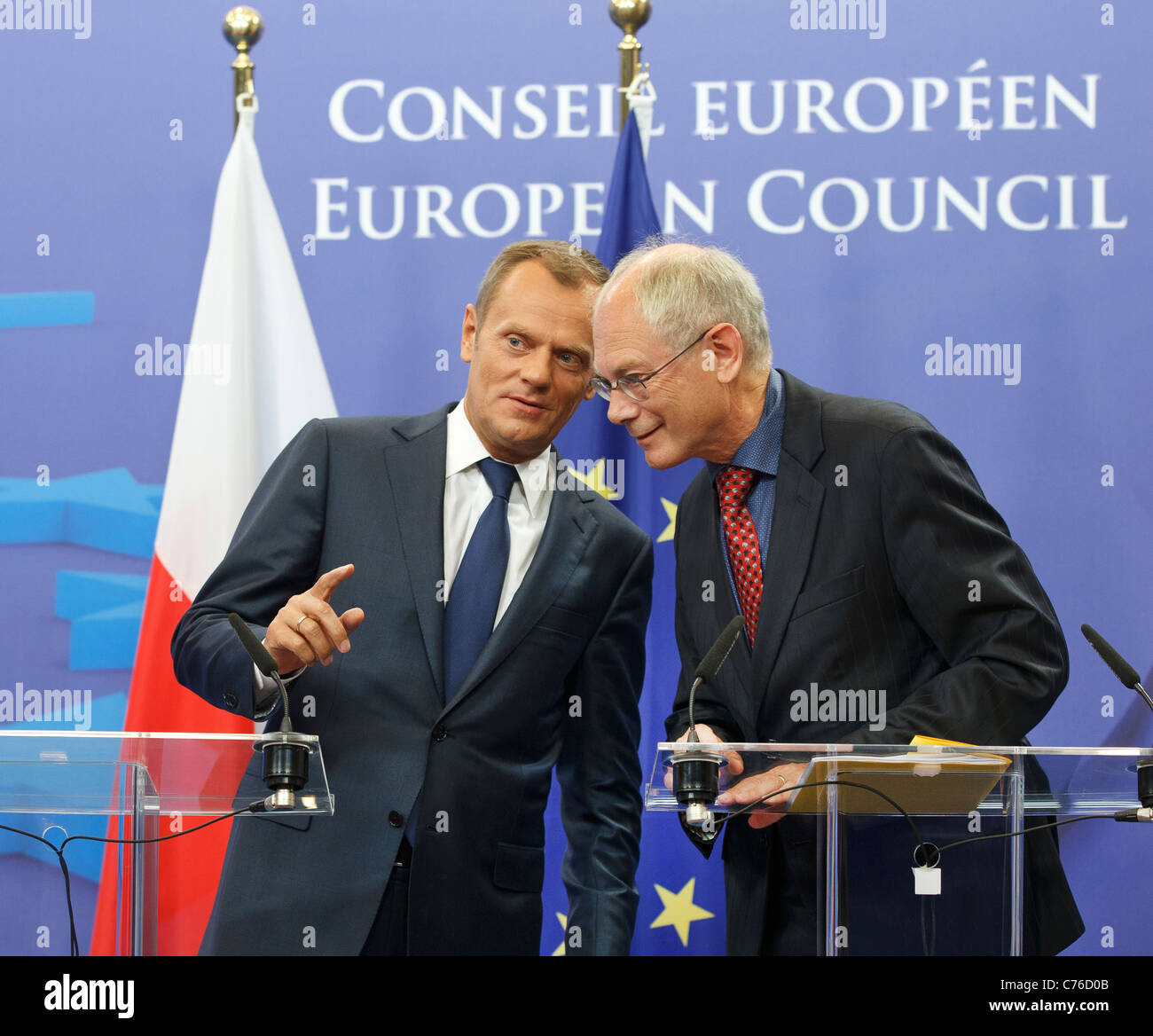 donald tusk, herman van rompuy Stock Photo - Alamy