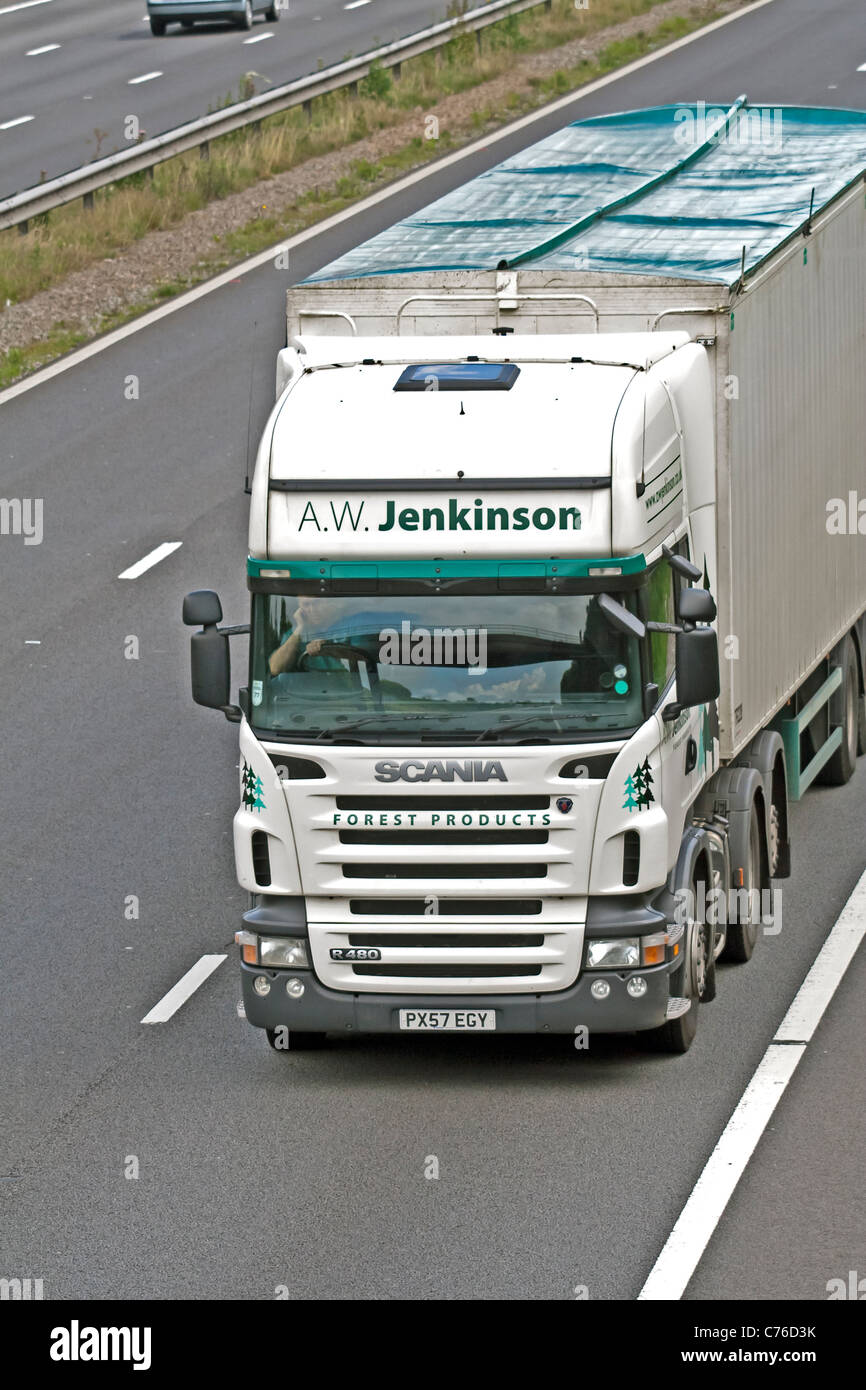 Lorries and trucks travel along the M4 motorway in South Wales, a vital ...
