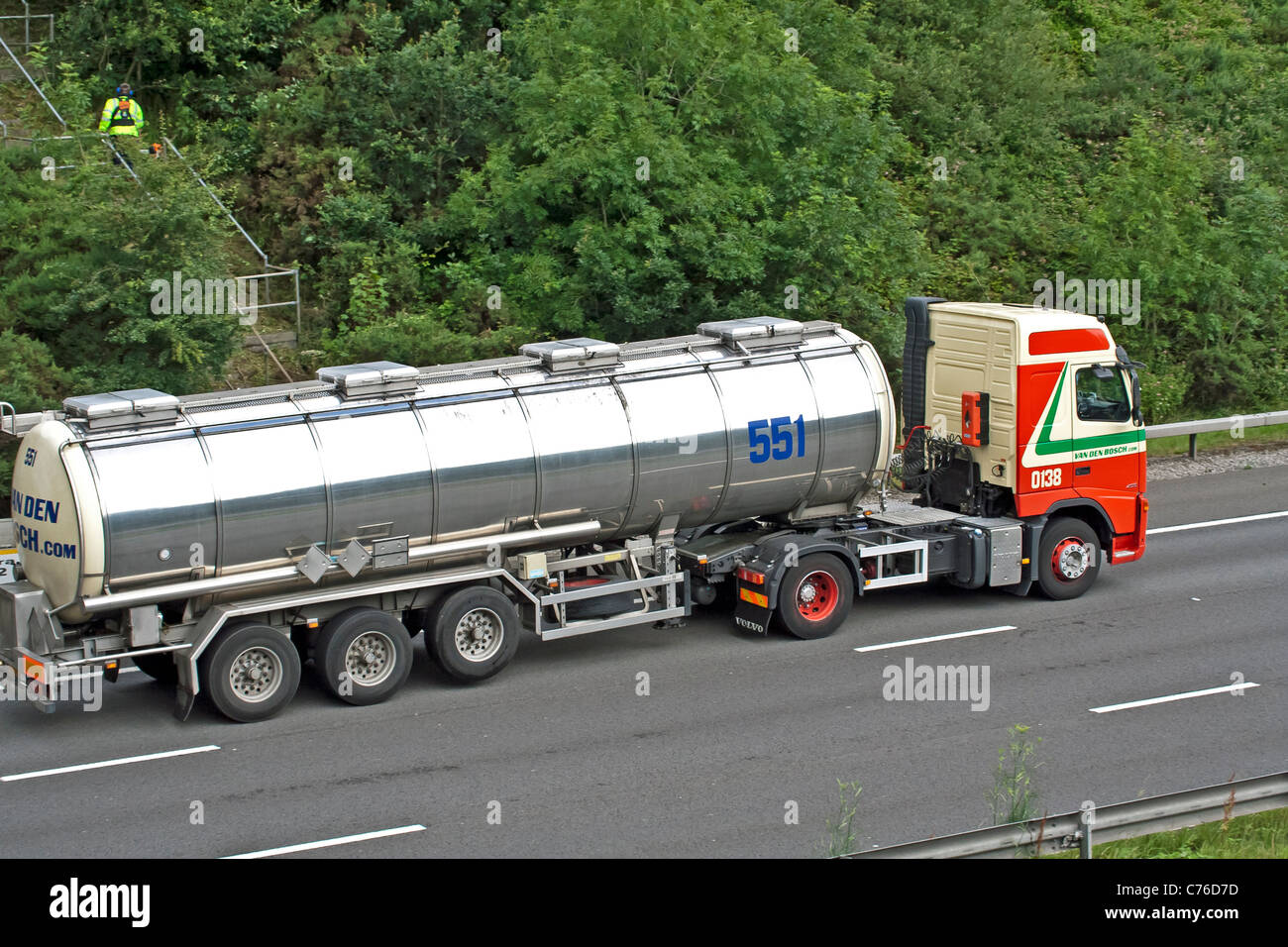 Tanker lorry or truck on road or motorway Stock Photo - Alamy