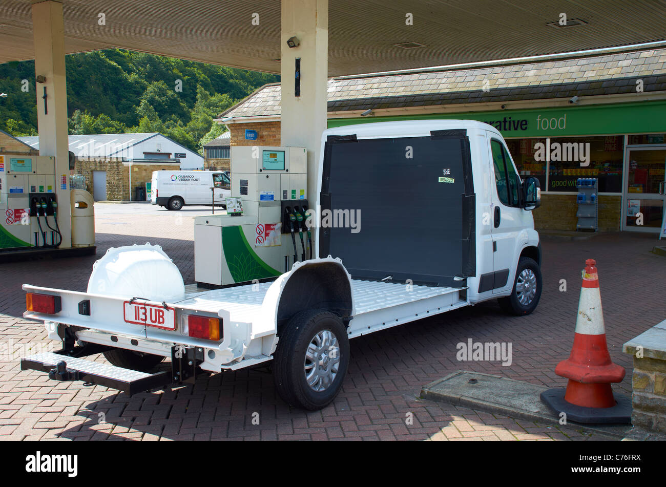 Van at the petrol station Stock Photo - Alamy