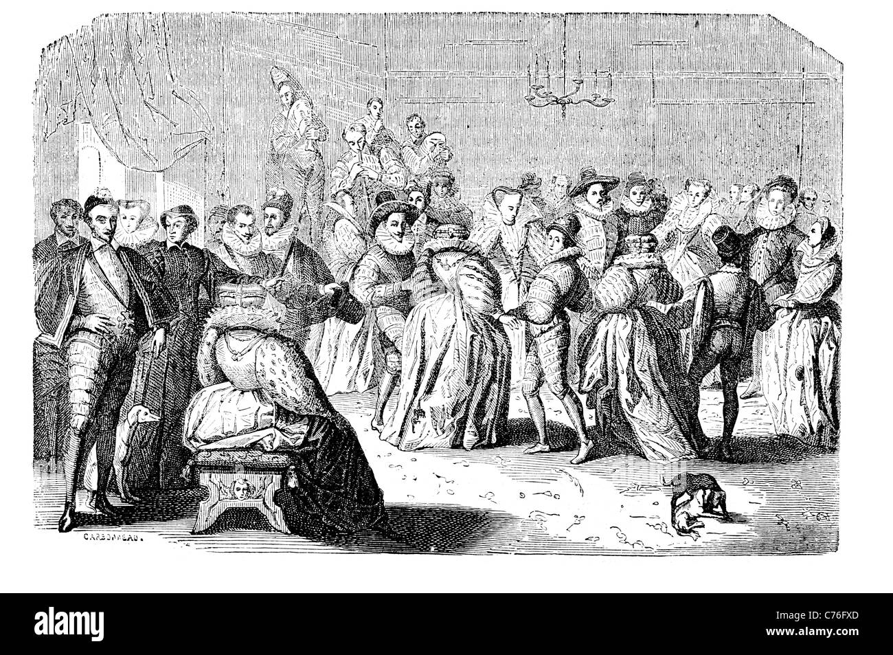 court of King Henry of France ball at the Palace king regal royal ...