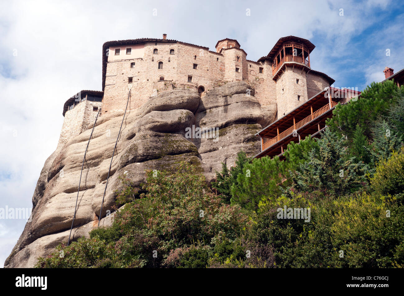 Roussanou monastery, Meteora region, plain of Thessaly, Greece Stock ...