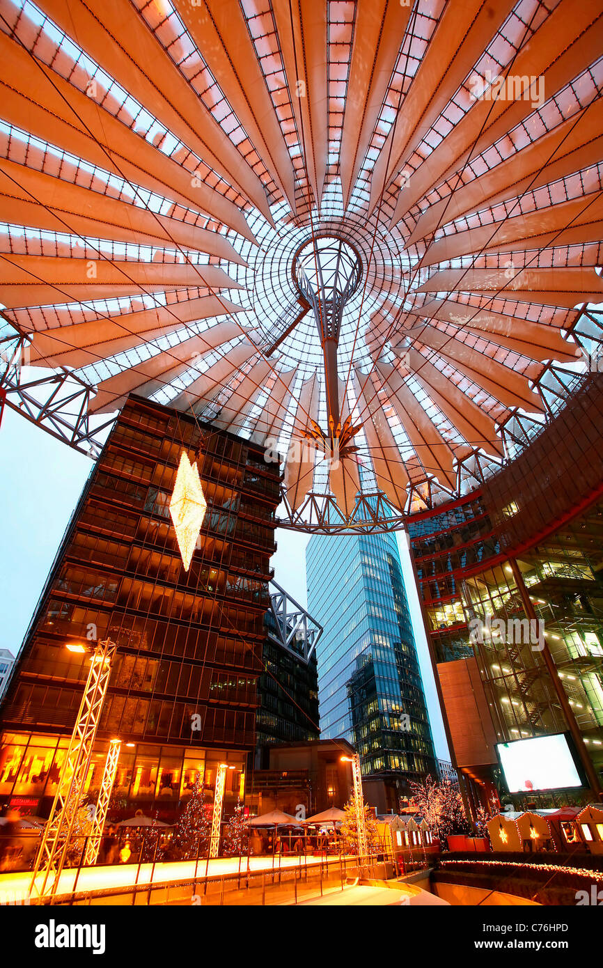 Roof of the Sony Center in Berlin's Postdamer Platz. Germany Stock ...