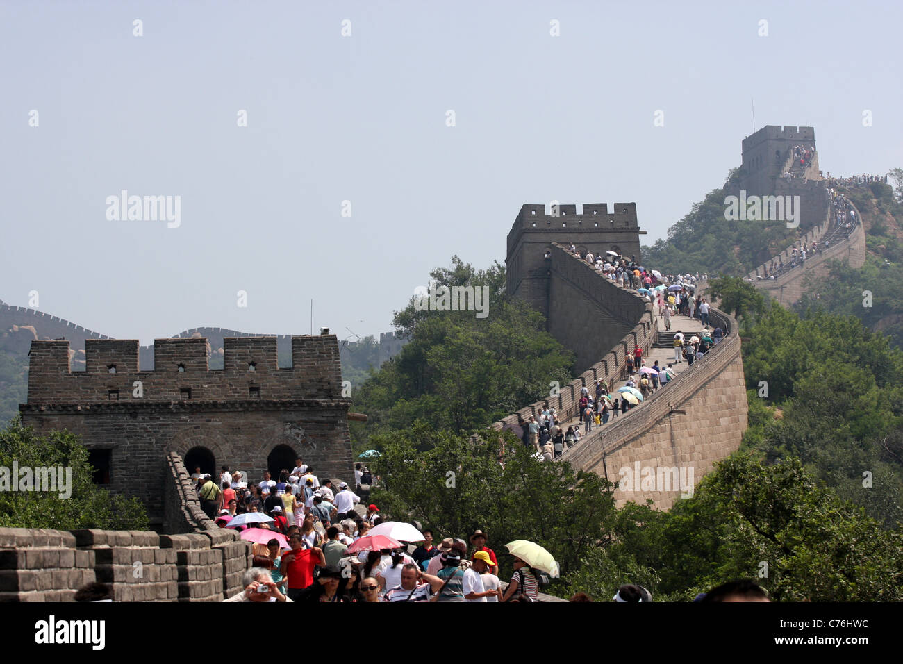 The Great Wall of China at Badaling on the side that is less steep ...