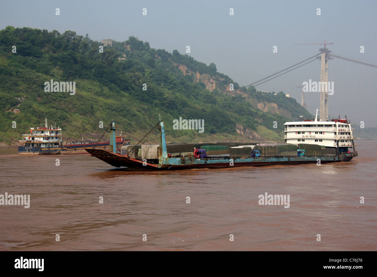 Truck ferry on the Yangtze River below Chongqing, China Stock Photo - Alamy