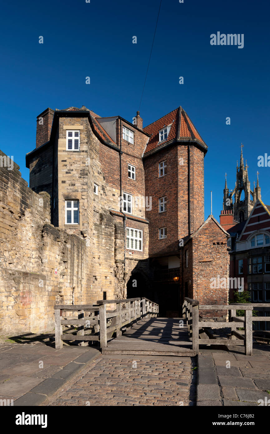 The Black Gate in Newcastle upon Tyne, with a view of St Nicholas ...