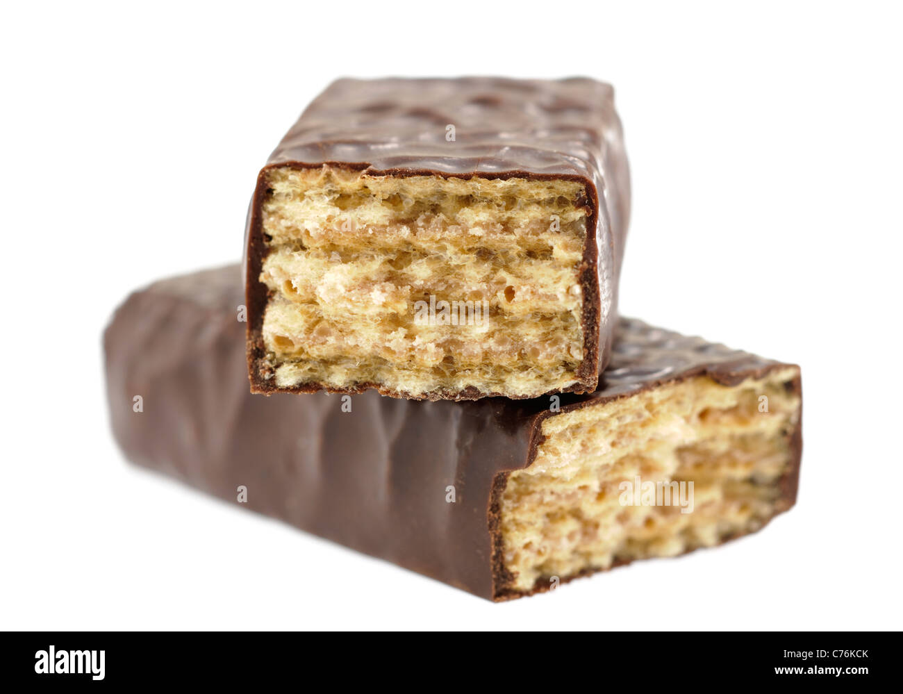 Halved Nestle Blue Riband dark chocolate wafer bar Stock Photo - Alamy