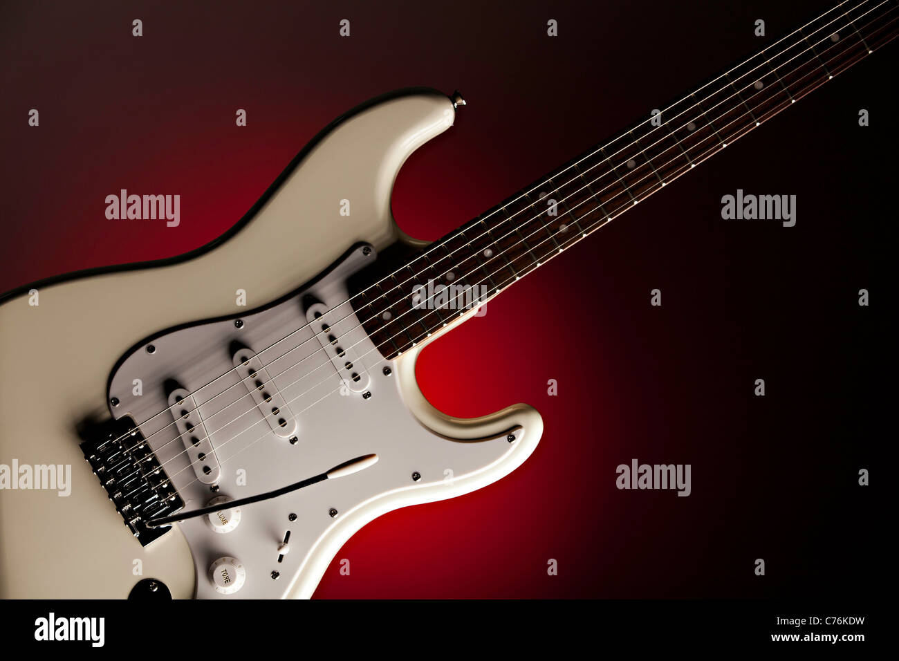 White Guitar Isolated Stock Photo - Alamy