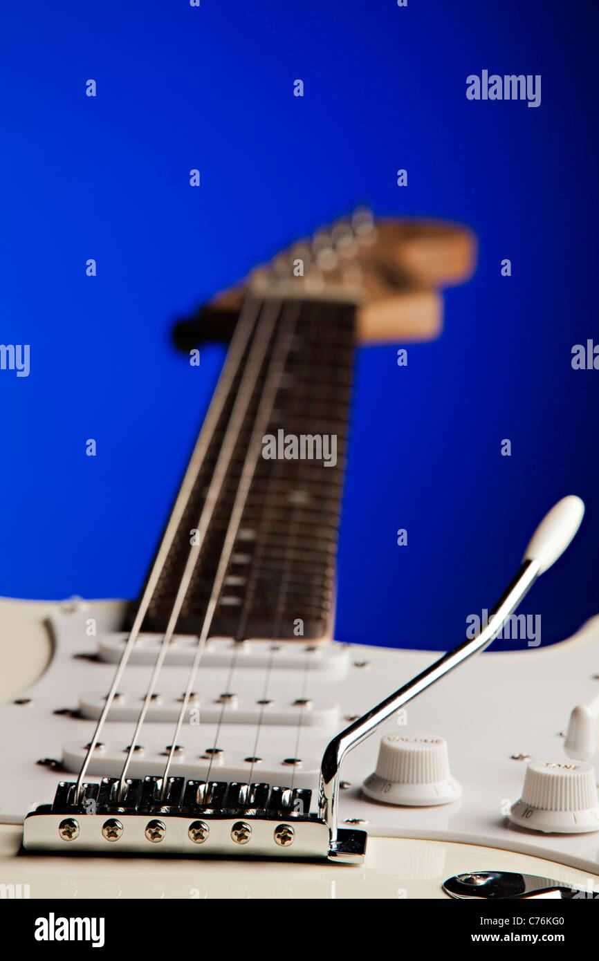White Guitar Isolated Stock Photo - Alamy