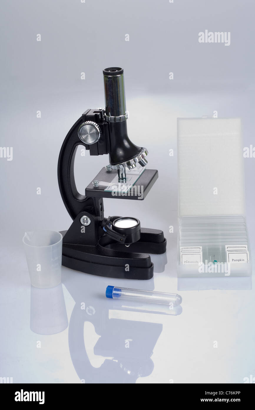 Microscope over white hi-res stock photography and images - Alamy