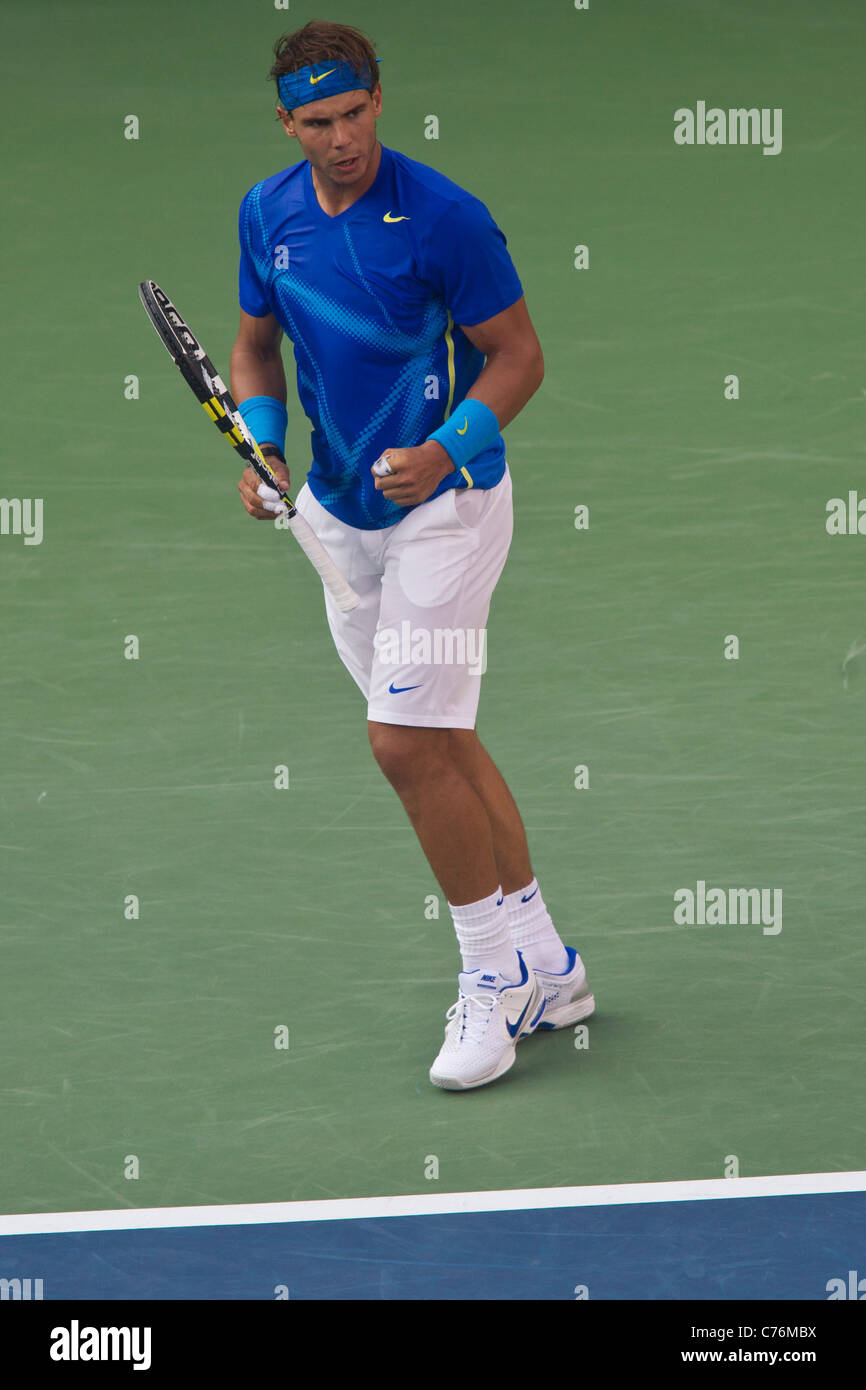 Rafael Nadal (ESP) competing in the Men's Final at the 2011 US Open Tennis Championships Stock ...
