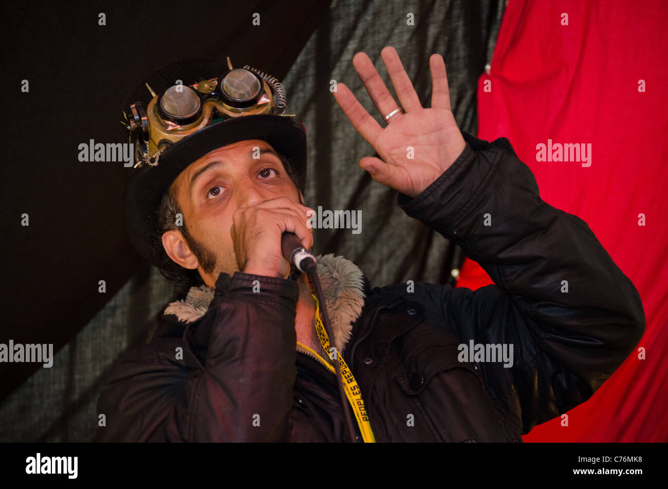 Poet Dreadlock Alien with a microphone at Shambala Festival 2011 Stock ...