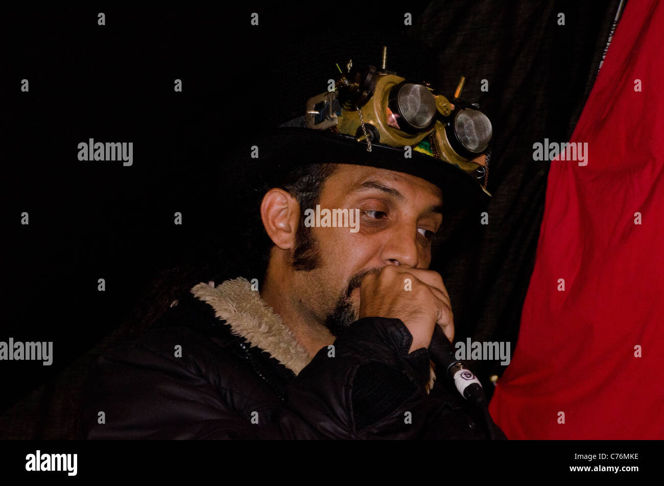 Poet Dreadlock Alien with a microphone at Shambala Festival 2011 Stock ...