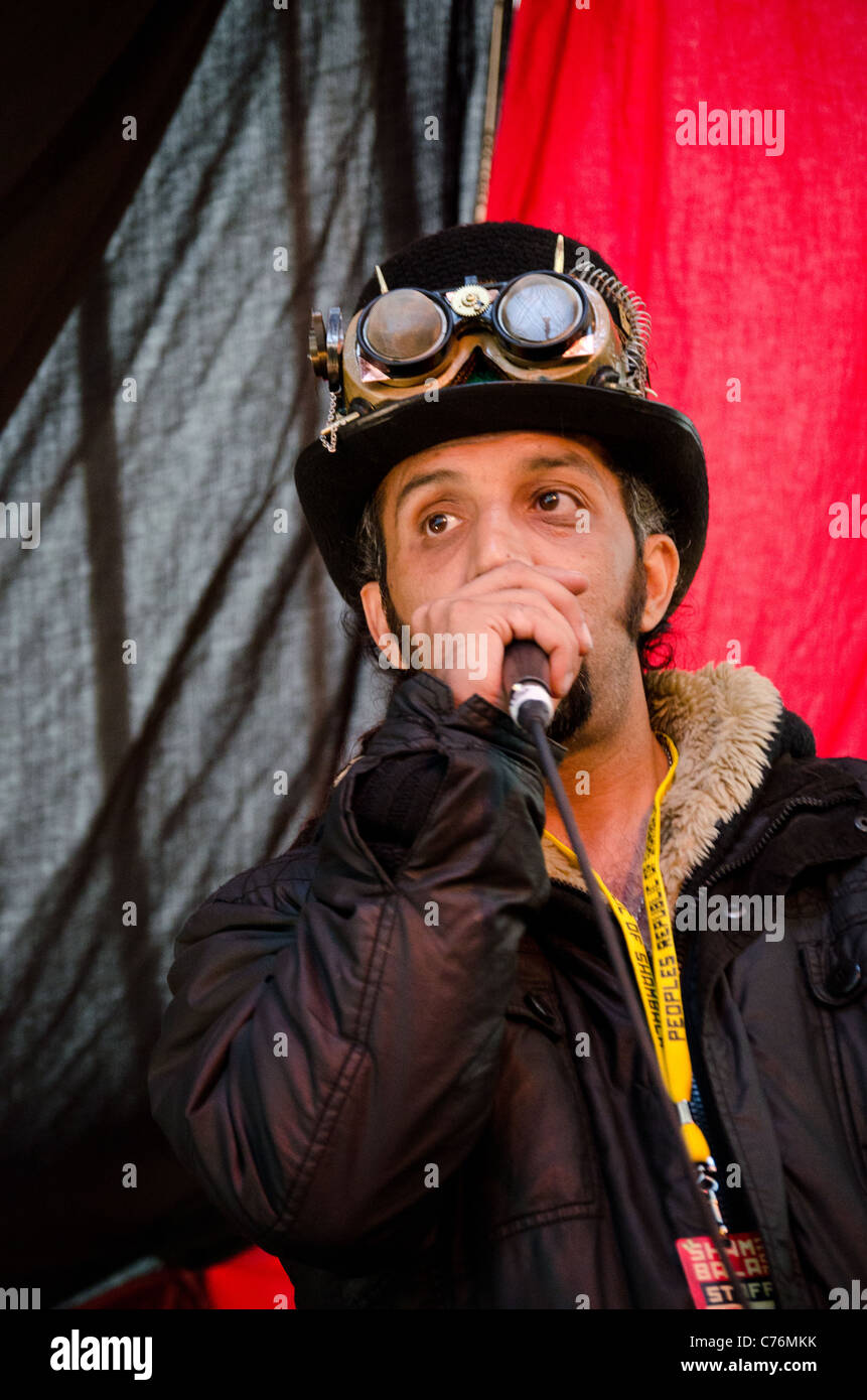 Poet Dreadlock Alien with a microphone at Shambala Festival 2011 Stock ...