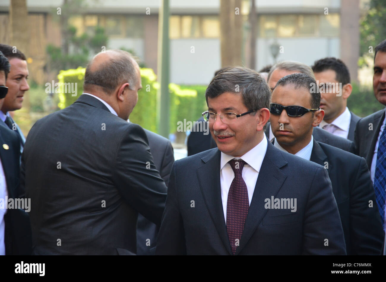 Turkish Foreign Minister Ahmet Davutoglu during Erdogan's visit to ...