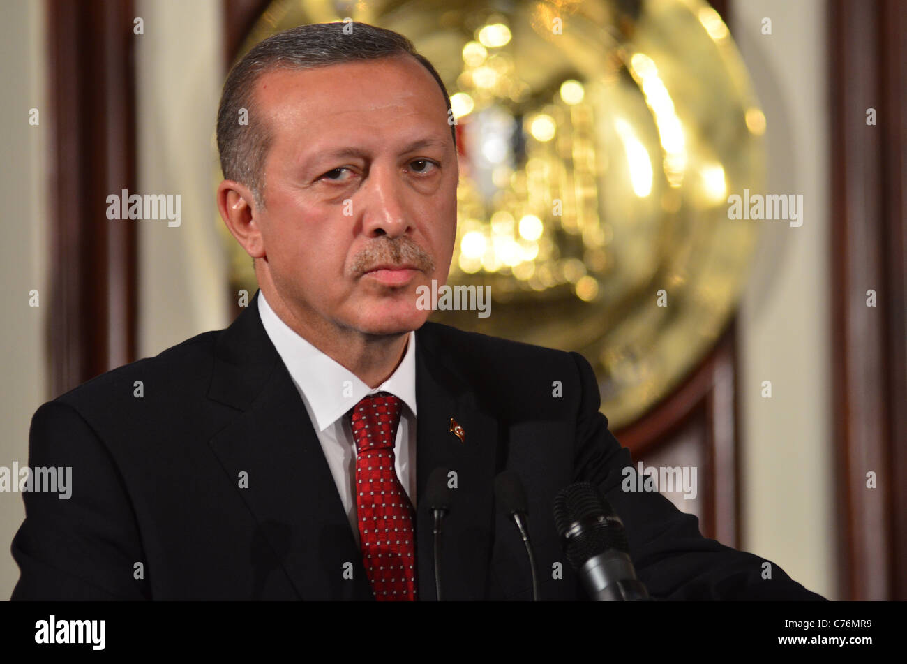 Turkish PM Erdogan meets Egyptian PM Essam Sharaf for talks and he also ...