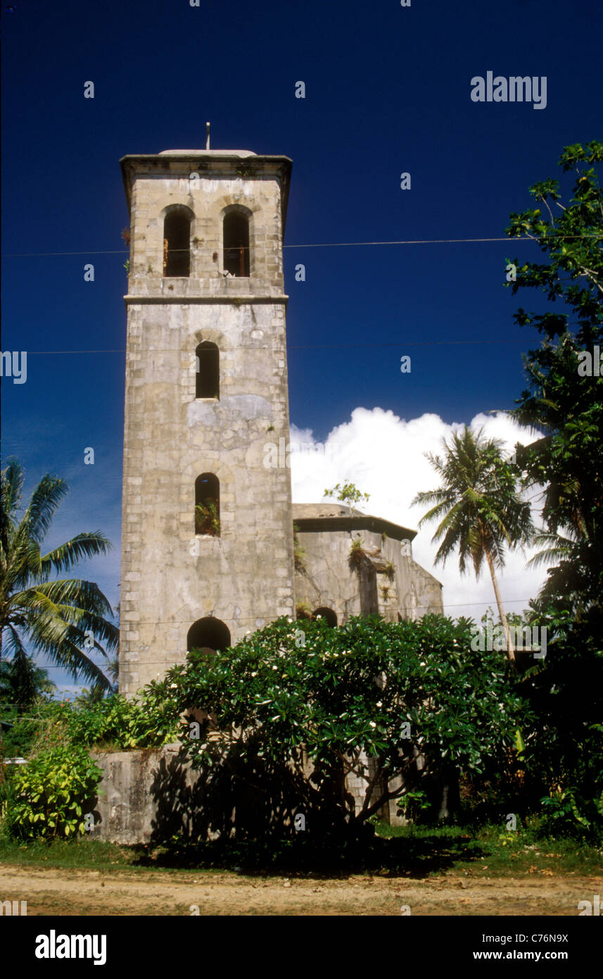 German-era belltower at Kolonia on Pohnpei (Ponape), Federated States ...