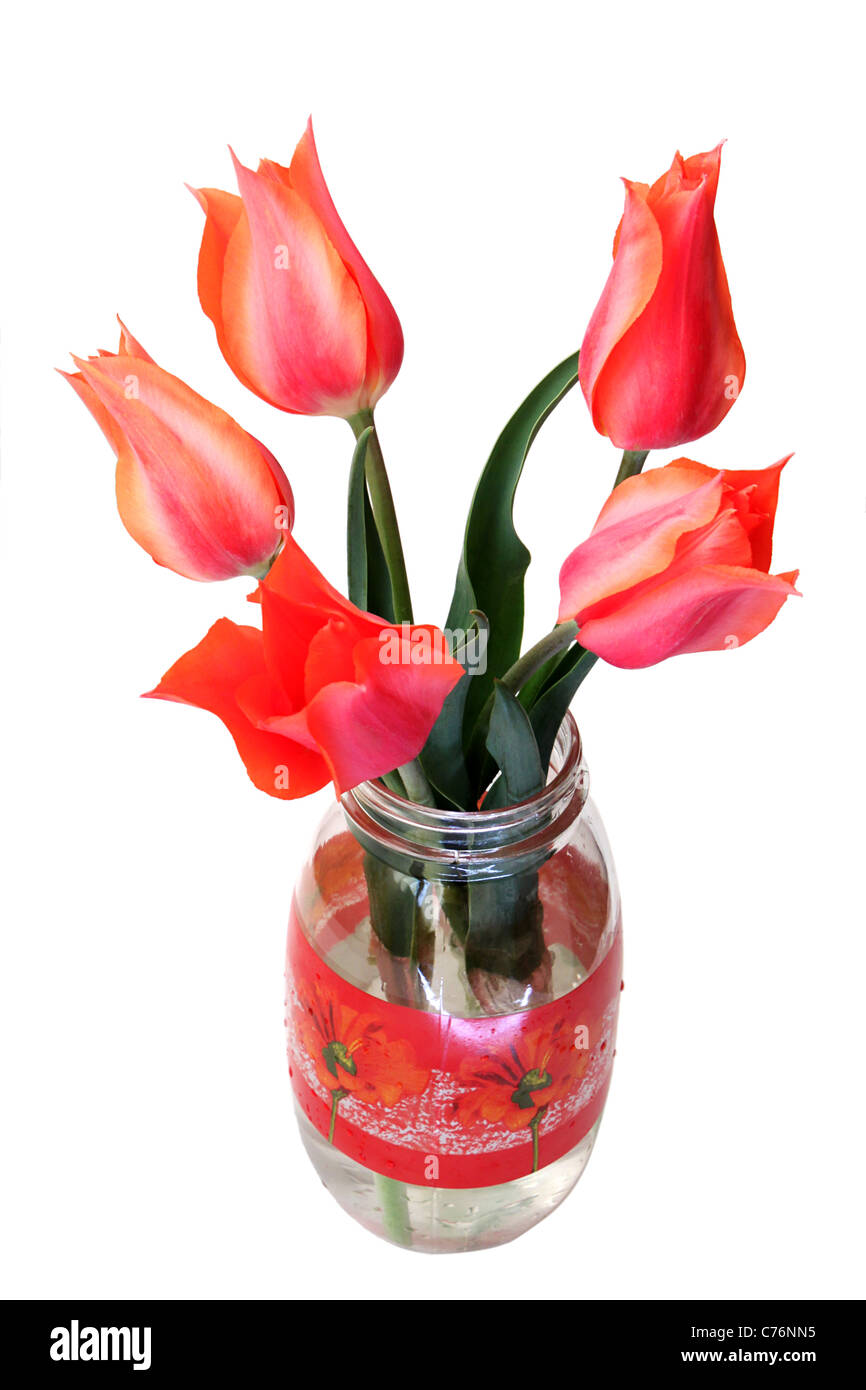 Bouquet of flowers in a jar Cut Out Stock Images & Pictures - Alamy