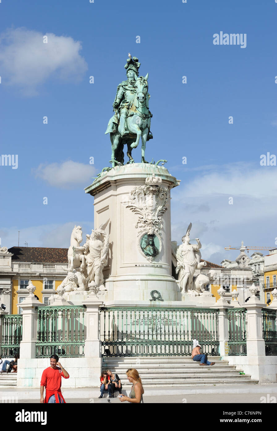 Praca Do Comercio, Lisbon, Portugal. Site of the old castle on the ...
