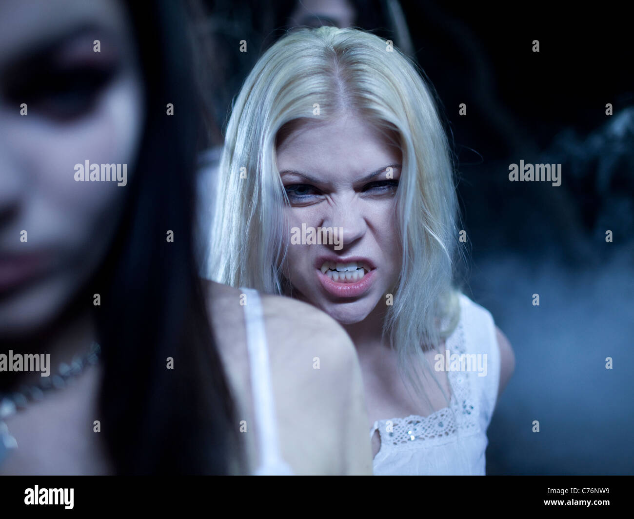 USA, Utah, Cedar Hills, Portrait of vampires outdoors at night Stock ...