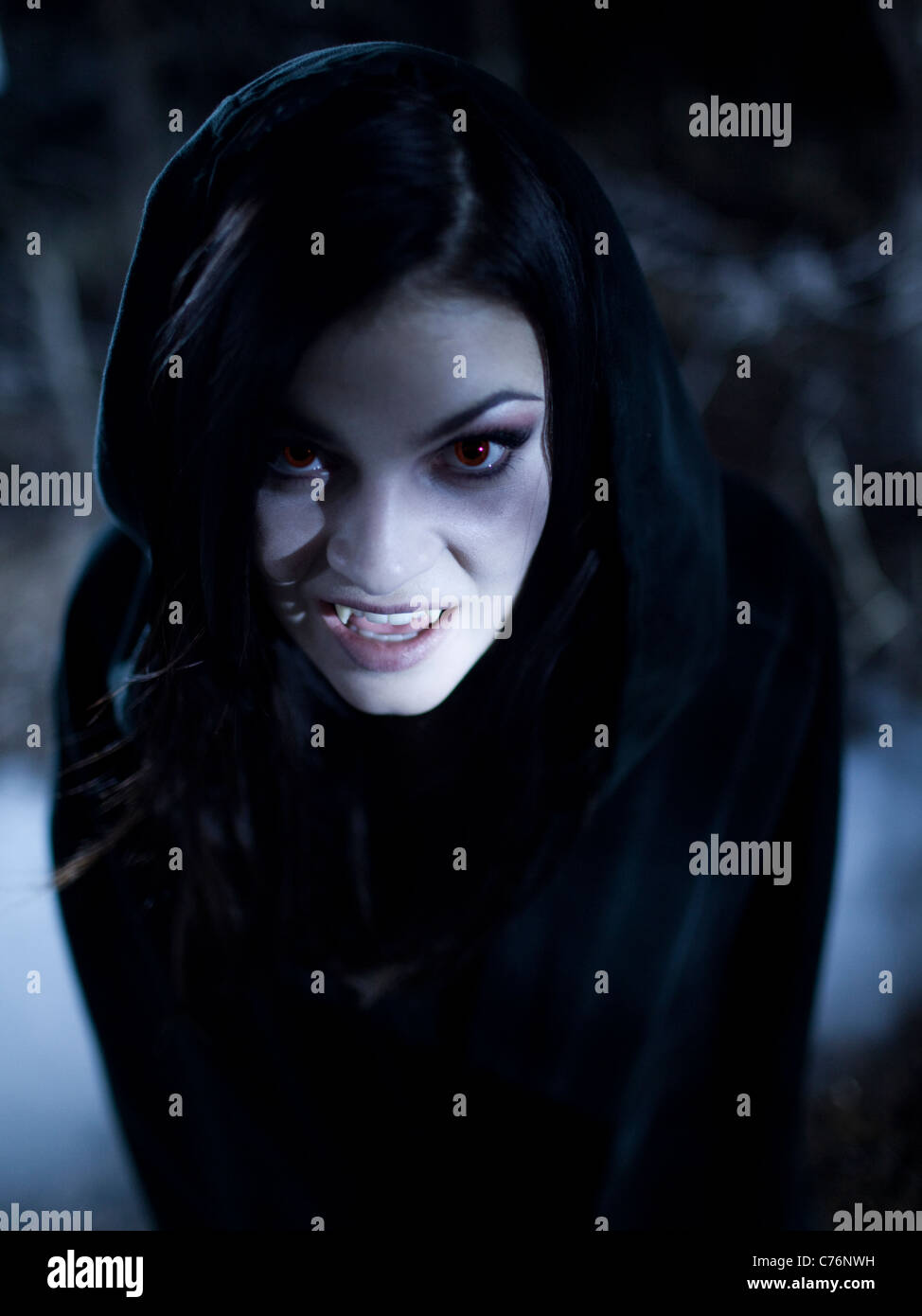USA, Utah, Cedar Hills, Portrait of female teenage vampire (16-17 ...