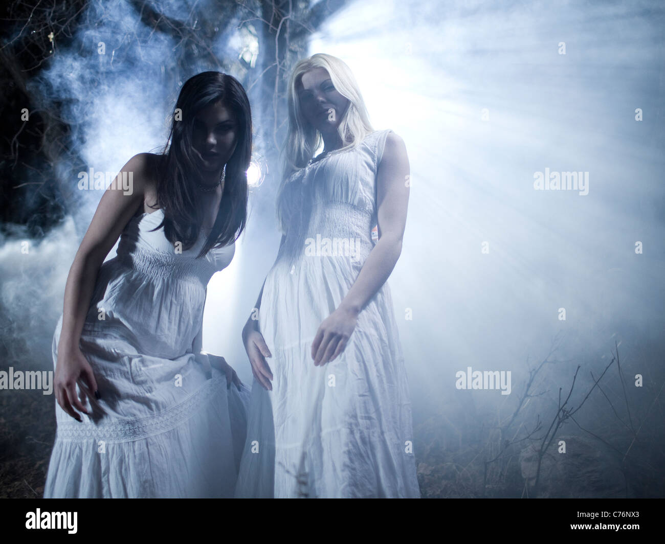 USA, Utah, Cedar Hills, Portrait of vampires outdoors at night Stock ...