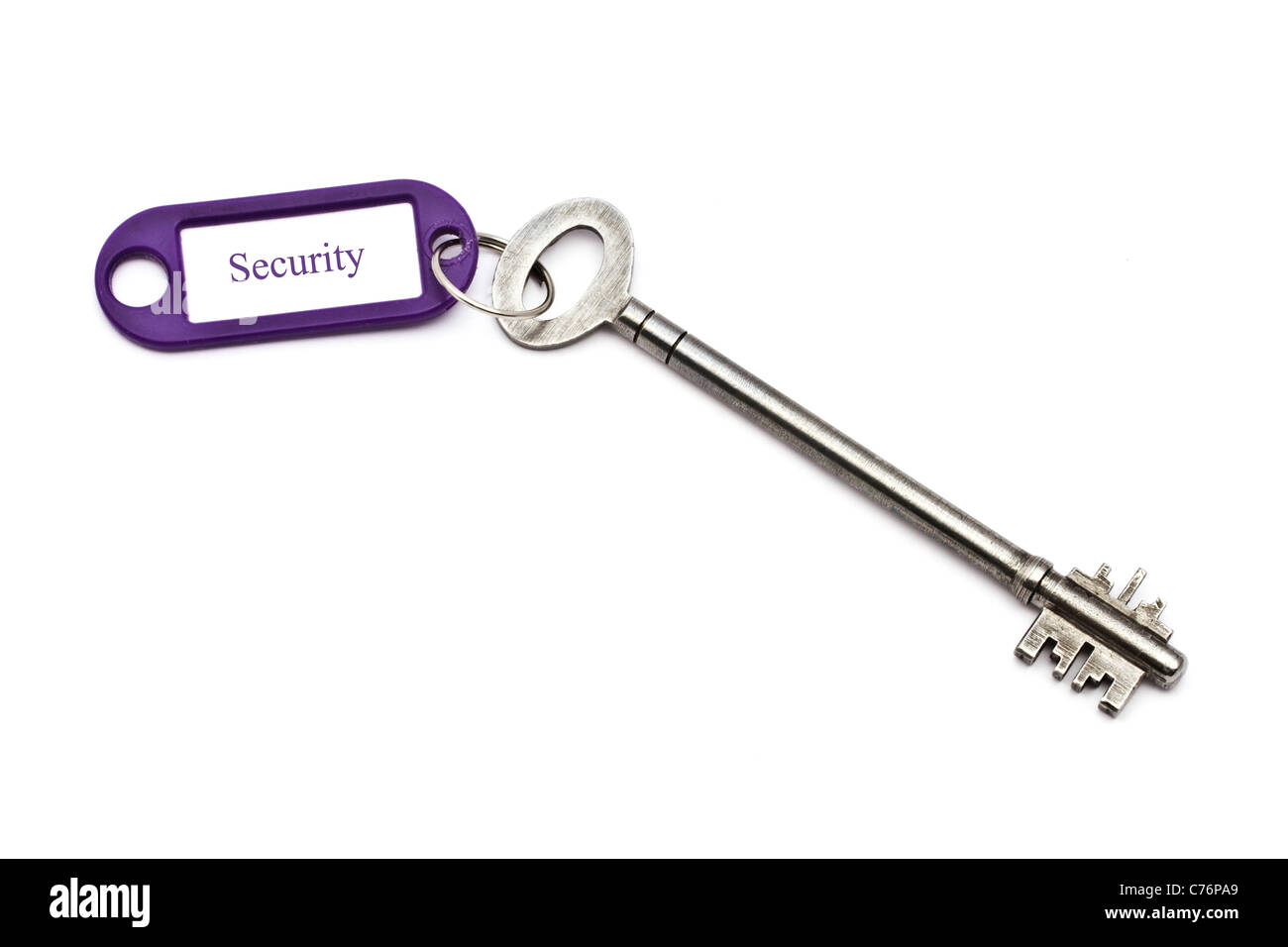 key and tag closeup on white background Stock Photo - Alamy