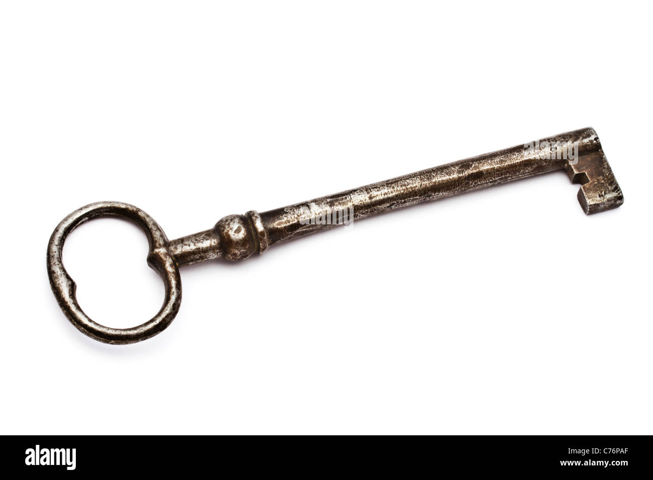 Old key closeup on white background Stock Photo - Alamy