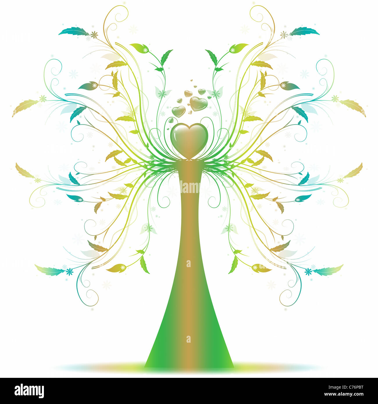 Beautiful abstract art tree on white background Stock Photo - Alamy