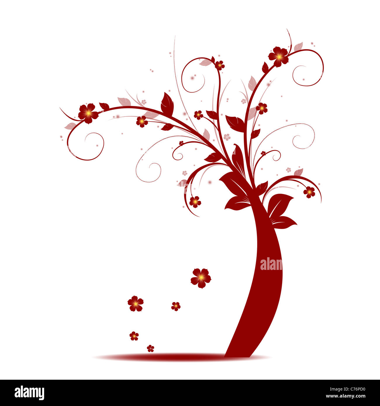 Abstract art tree with beautiful and colorful flowers Stock Photo - Alamy