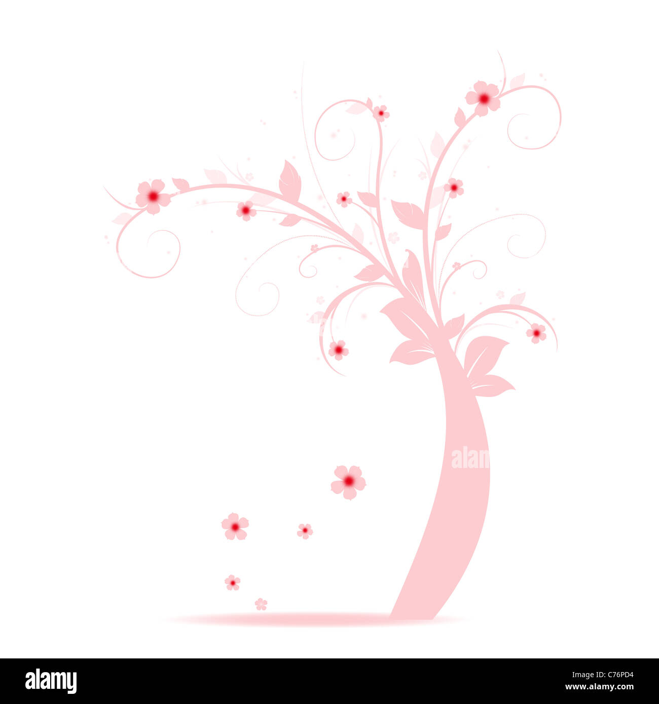 Abstract art tree with beautiful and colorful flowers Stock Photo - Alamy