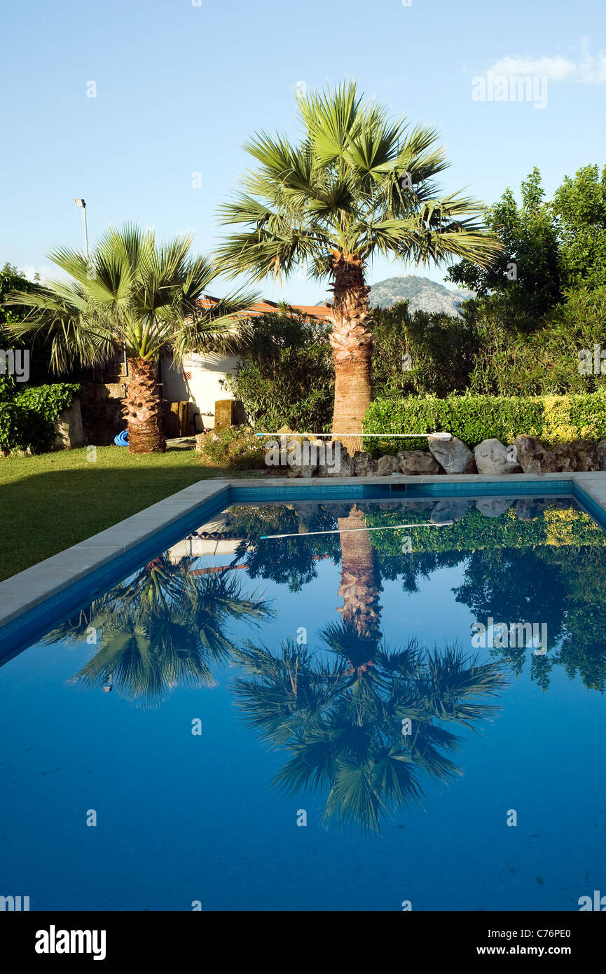 Majorcian country house, swimming pool, Pollenca, Majorca, Spain, May ...