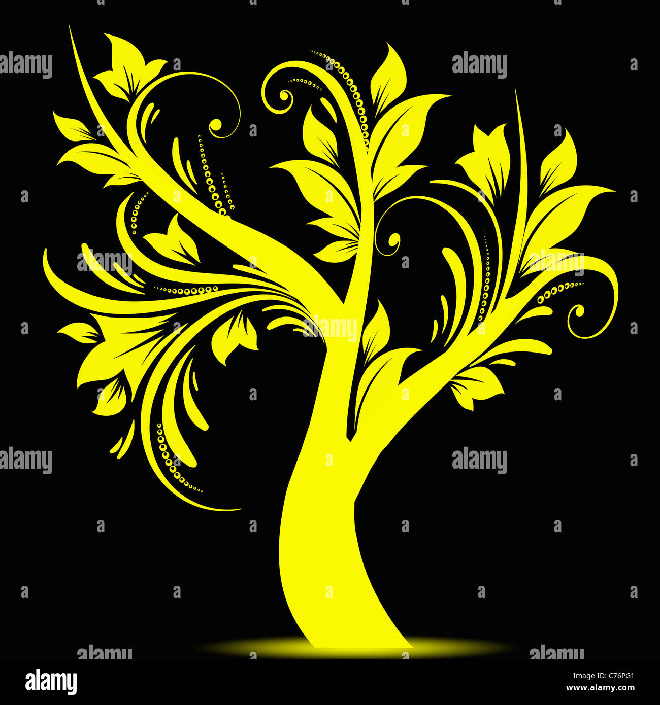 Beautiful art tree isolated on black background Stock Photo - Alamy