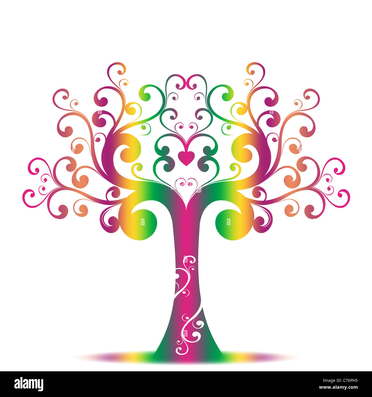 Colorful art tree isolated on black background Stock Photo - Alamy