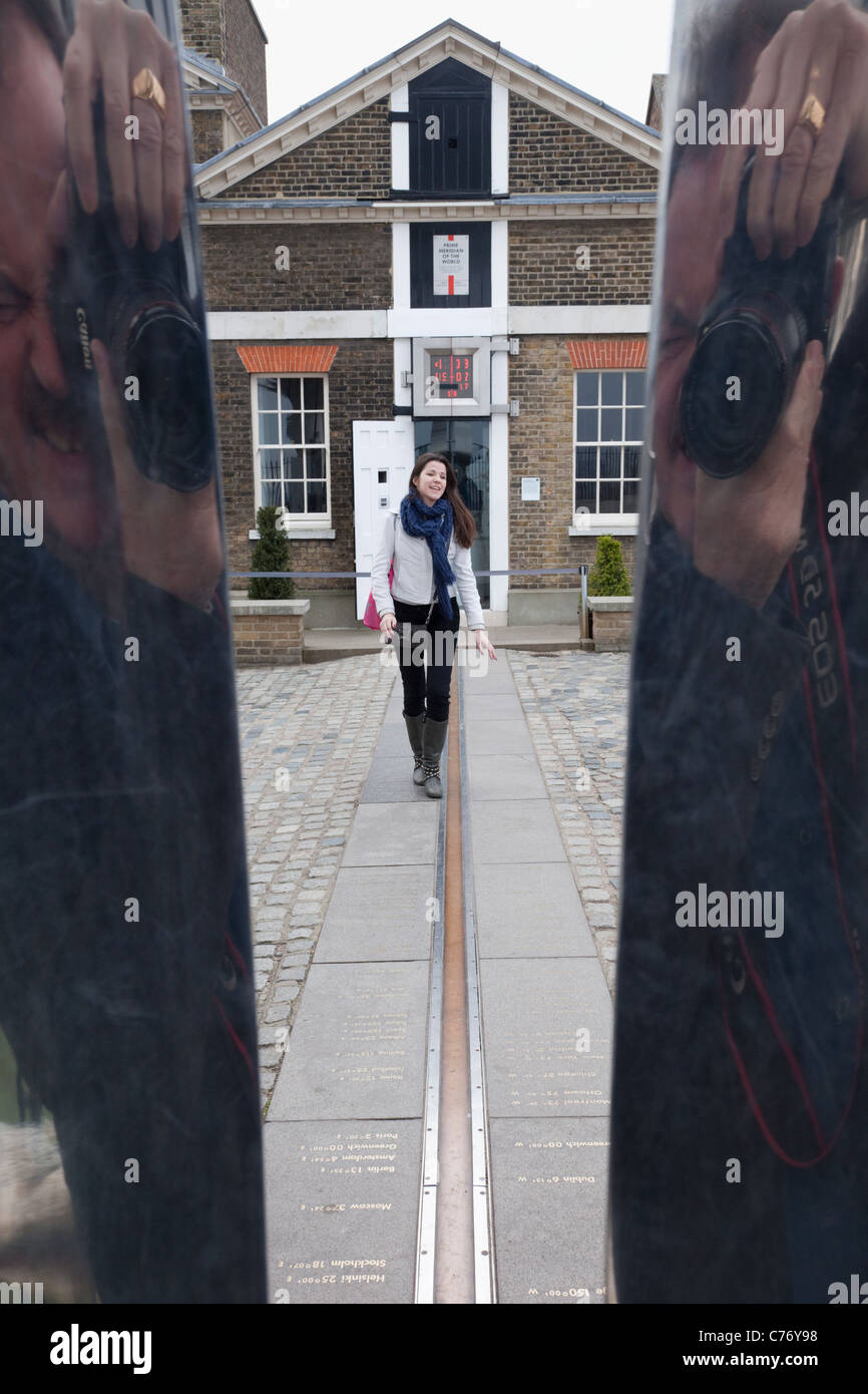 England, London, Greenwich, Royal Observatory, Greenwich Meridian Line ...