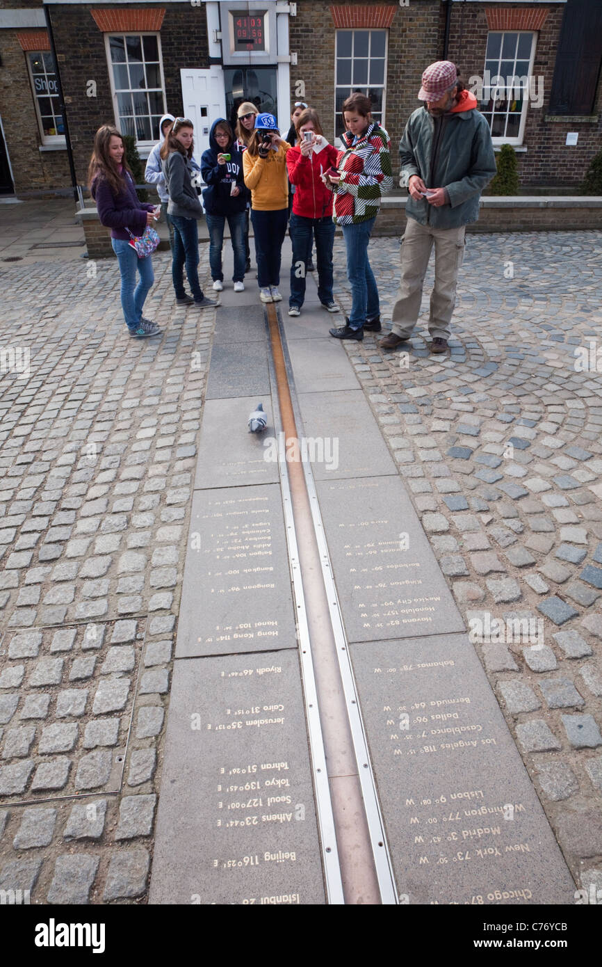 England, London, Greenwich, Royal Observatory, Greenwich Meridian Line ...