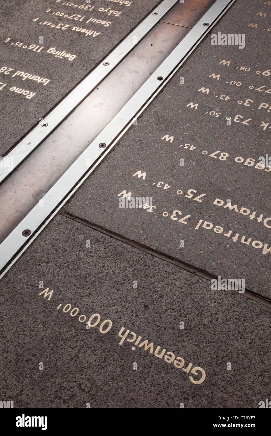 England, London, Greenwich, Royal Observatory, Greenwich Meridian Line ...