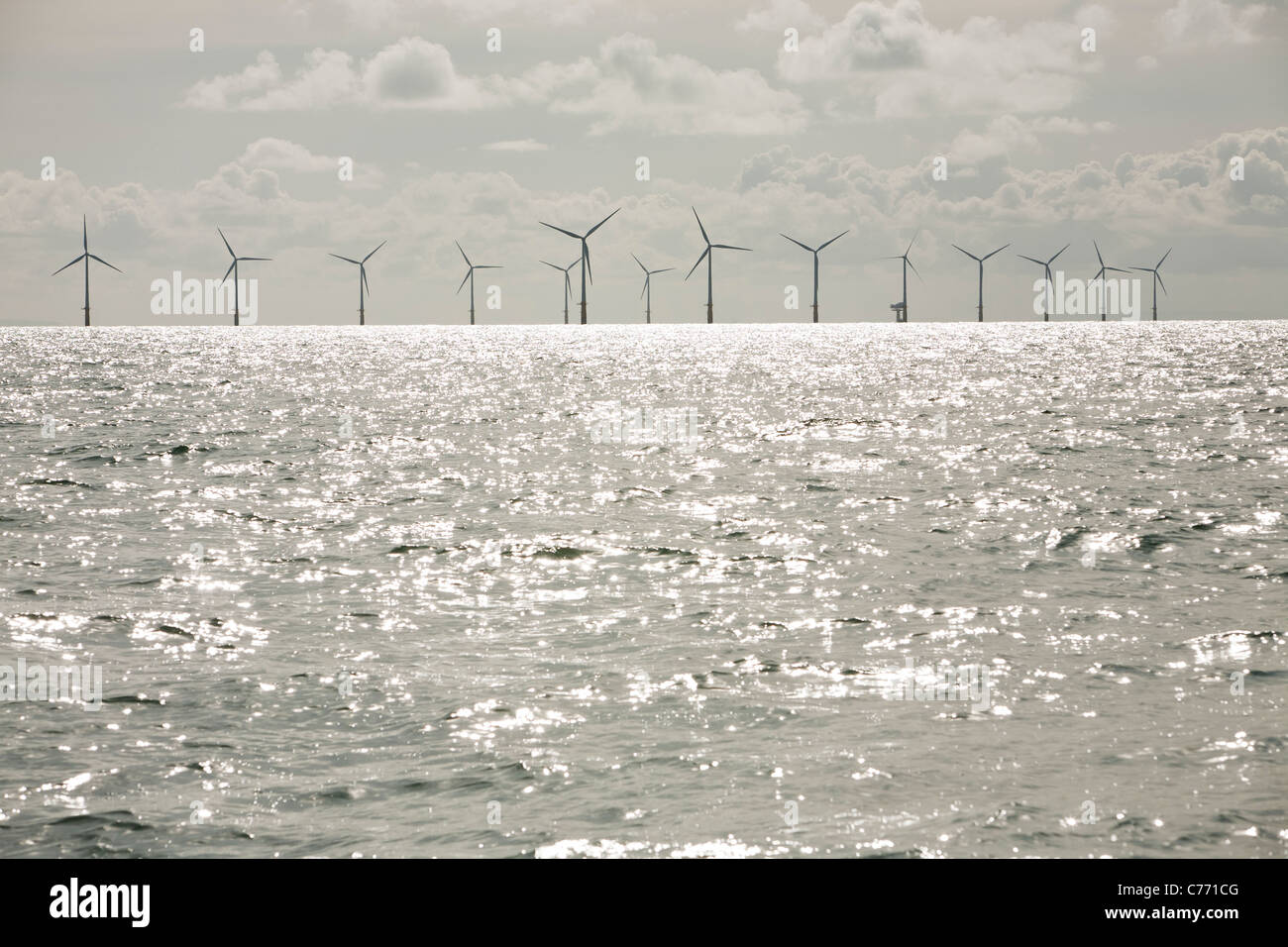 Wind turbines at the Walney offshore wind farm, Cumbria, UK Stock Photo ...