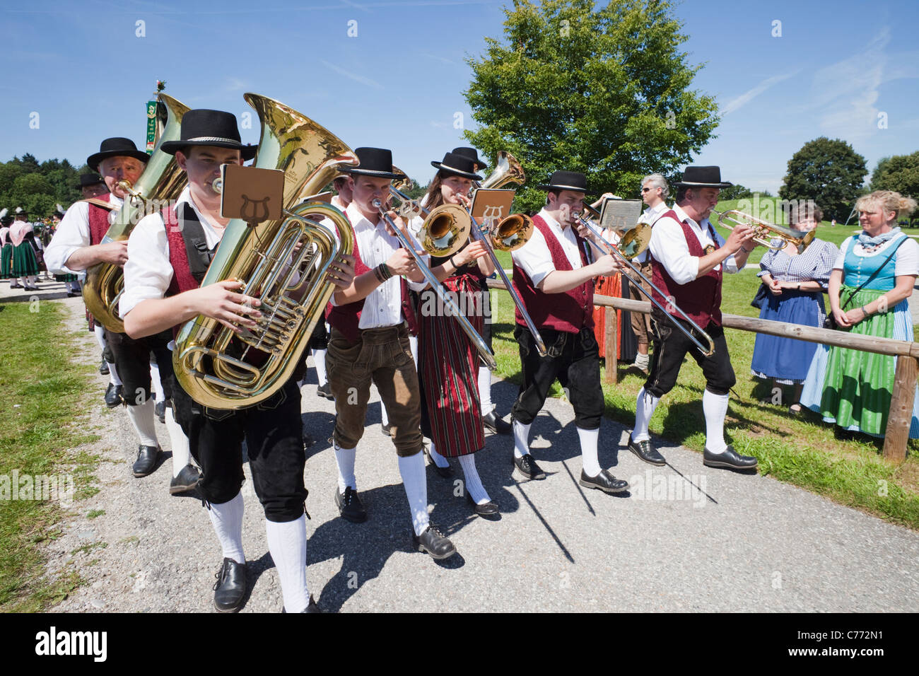 Germany, Bavaria, Burghausen, Folklore Festival, Traditional Bavarian ...