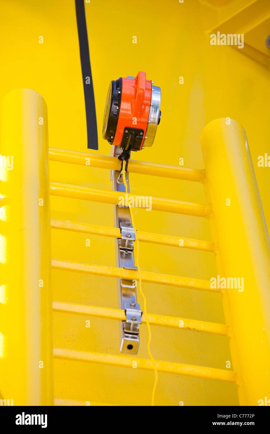 A fall arrester on a wind turbine to enable safe access, Walney ...