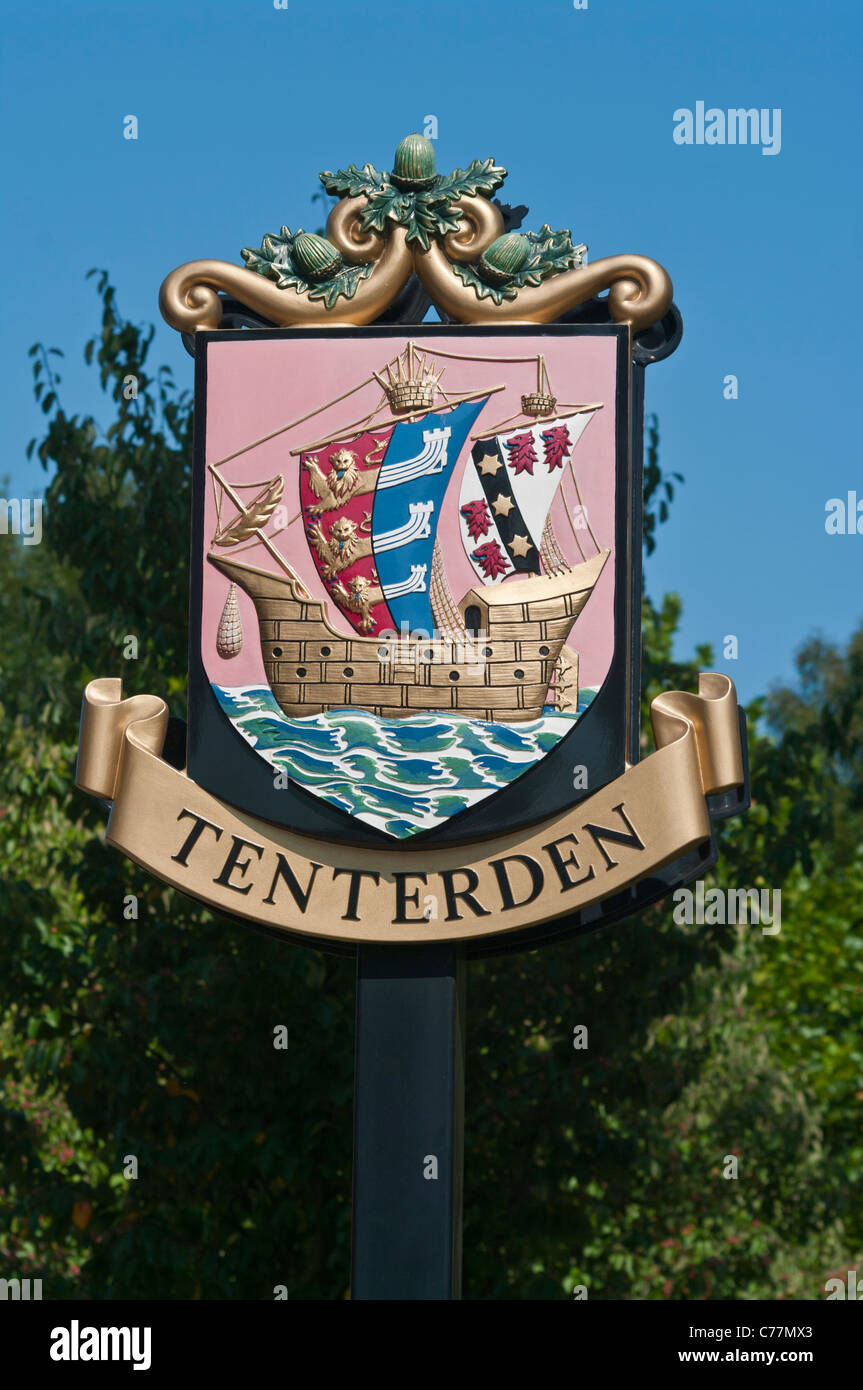 Tenterden Town Coat Of Arms Sign Kent England Stock Photo - Alamy