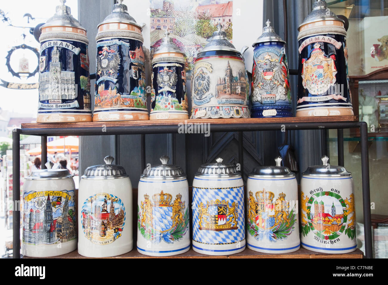 Germany, Bavaria, Munich, Souvenir Beer Steins Stock Photo - Alamy