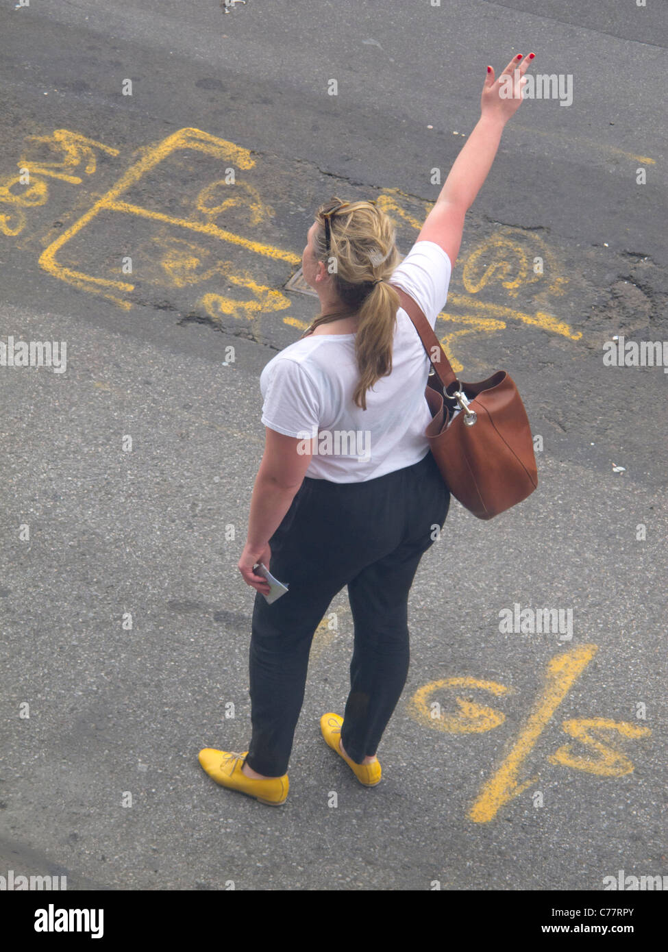 Hand out arm flagging signal signaling hi-res stock photography and ...