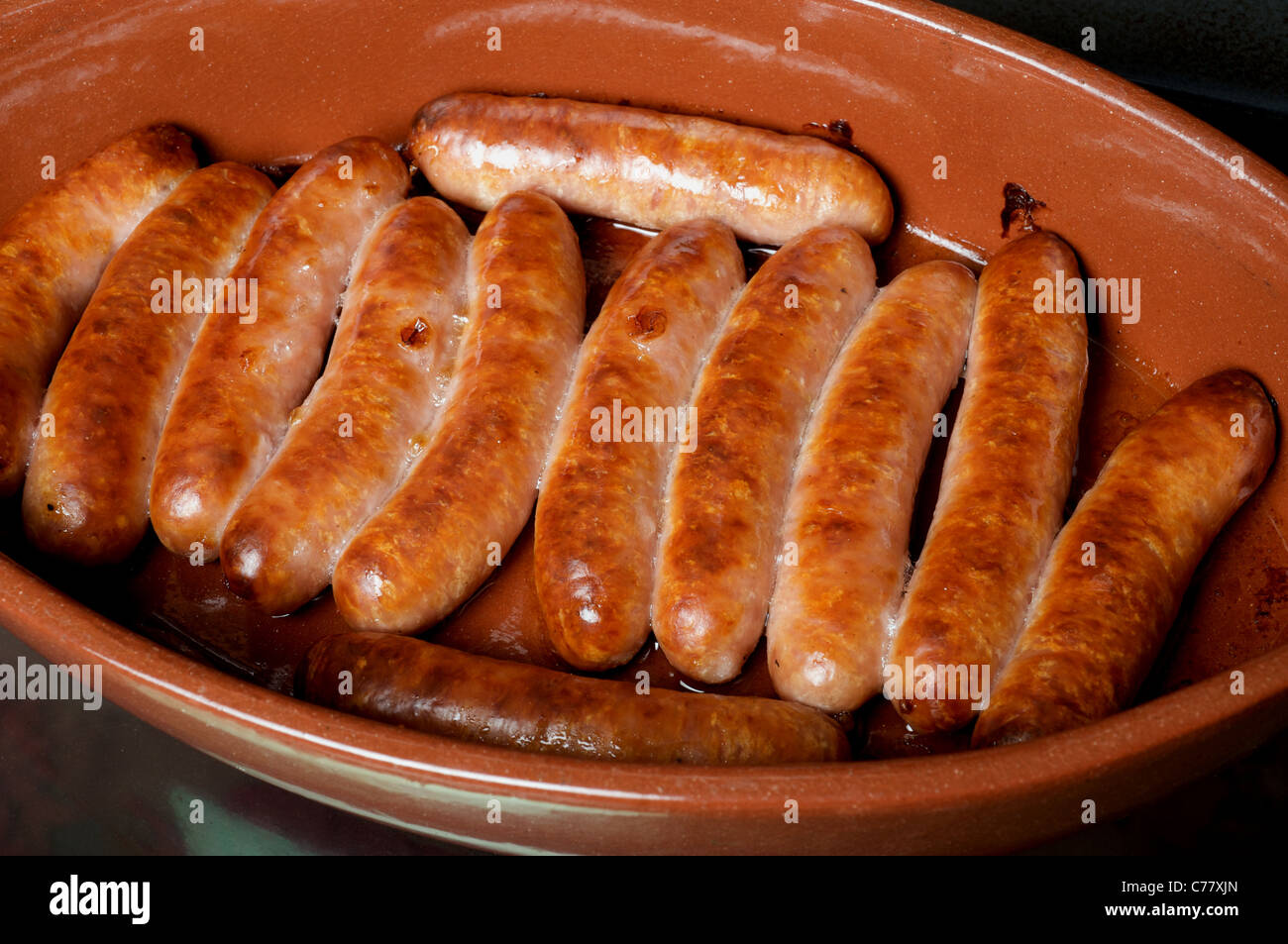 Dingley Dell Suffolk pork sausage Stock Photo - Alamy