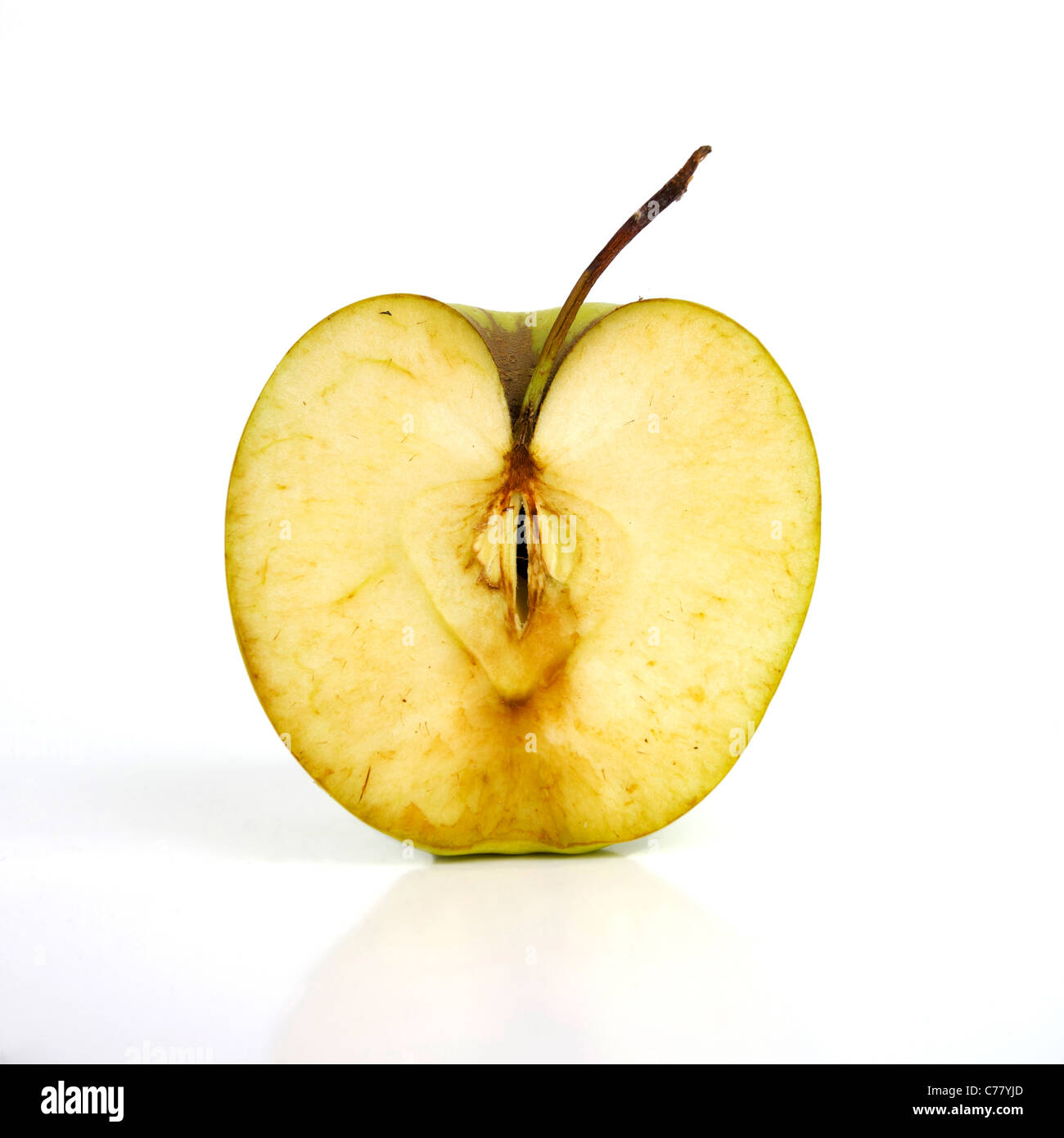 Apple cut in half Stock Photo - Alamy