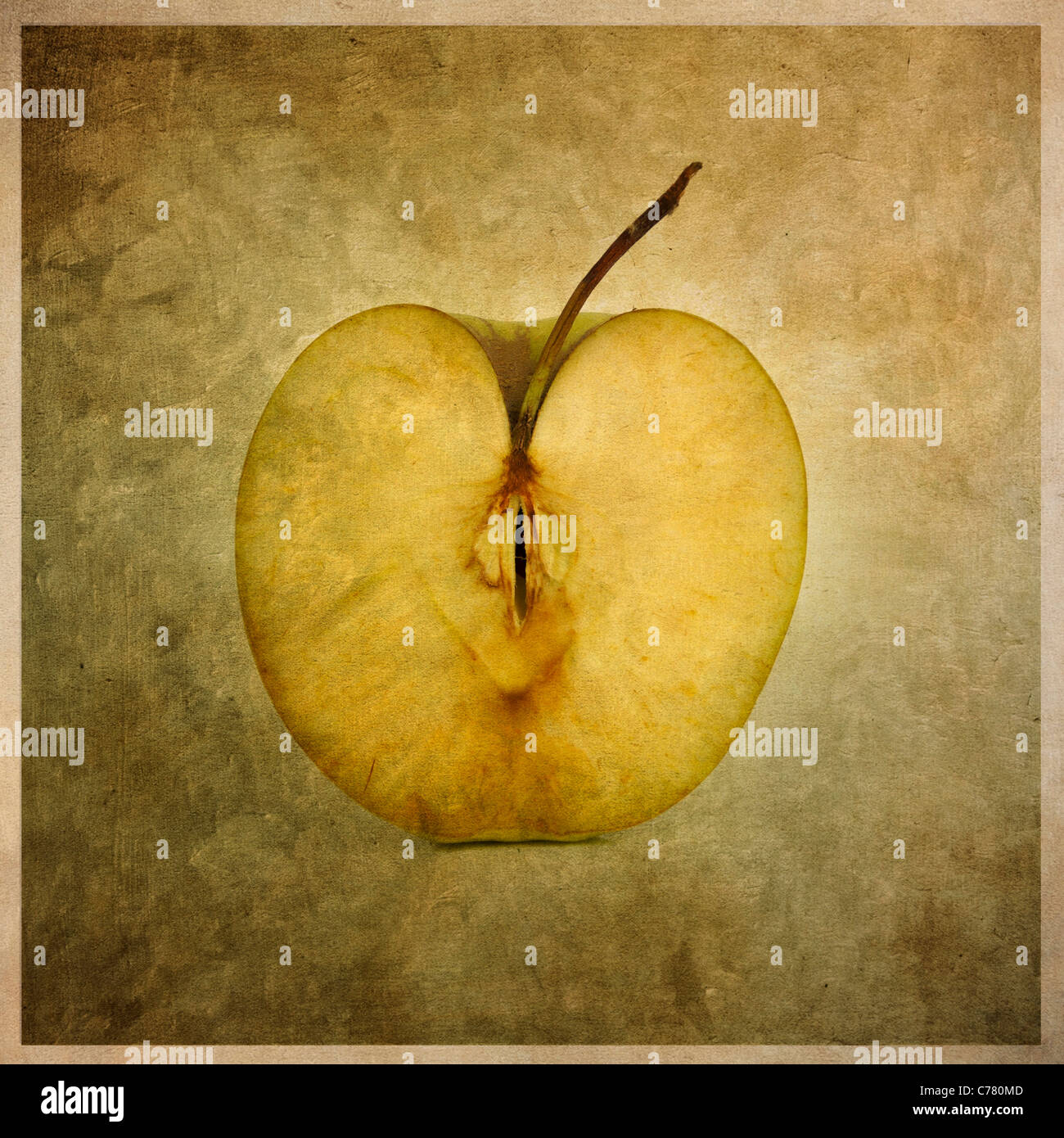 Cut apple showcasing its intricate texture and natural beauty in soft ...