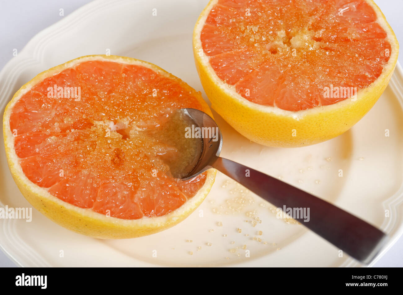 Florida grapefruit with brown sugar Stock Photo - Alamy