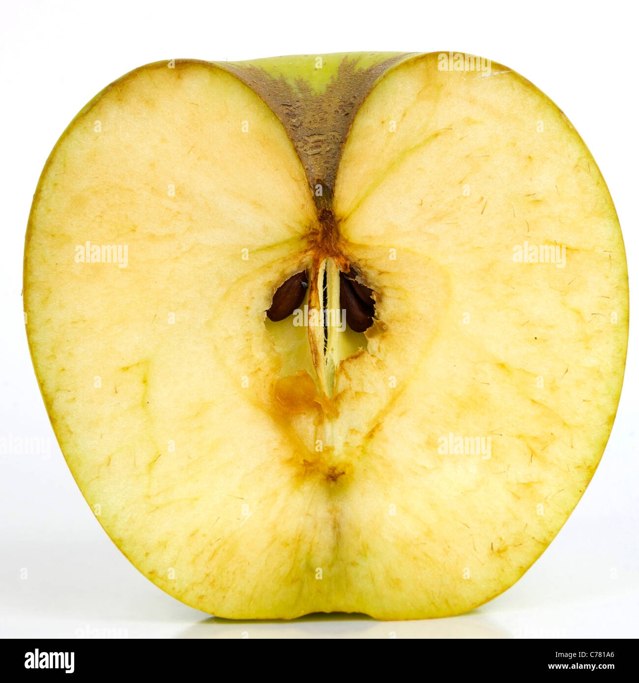 Apple cut in half Stock Photo - Alamy